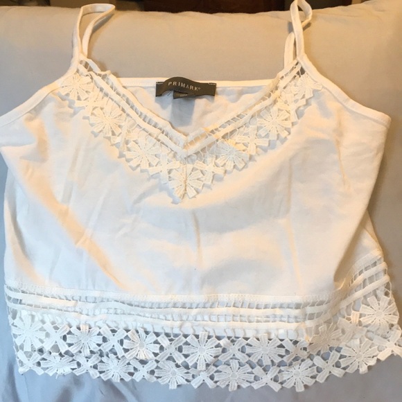 Primark | Tops | White Floral Crop Top | Poshmark